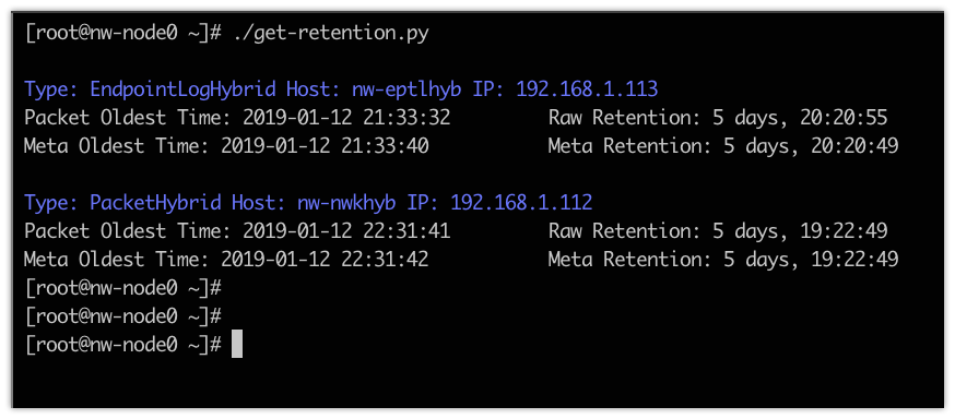 RSA NetWitness Storage Retention Script