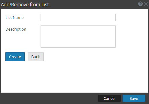 Add/Remove from List Dialog