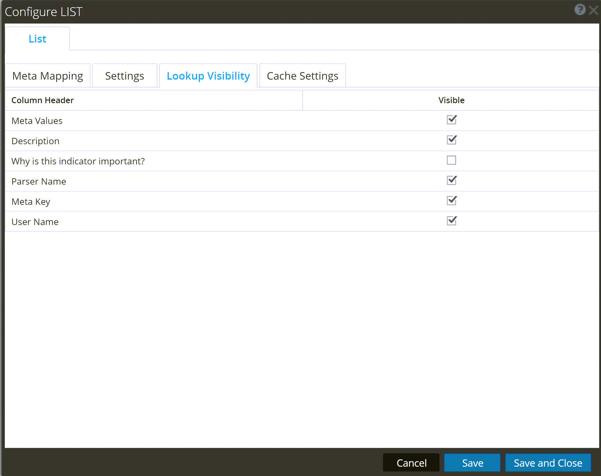 Manage Meta values for Context Hub Lists