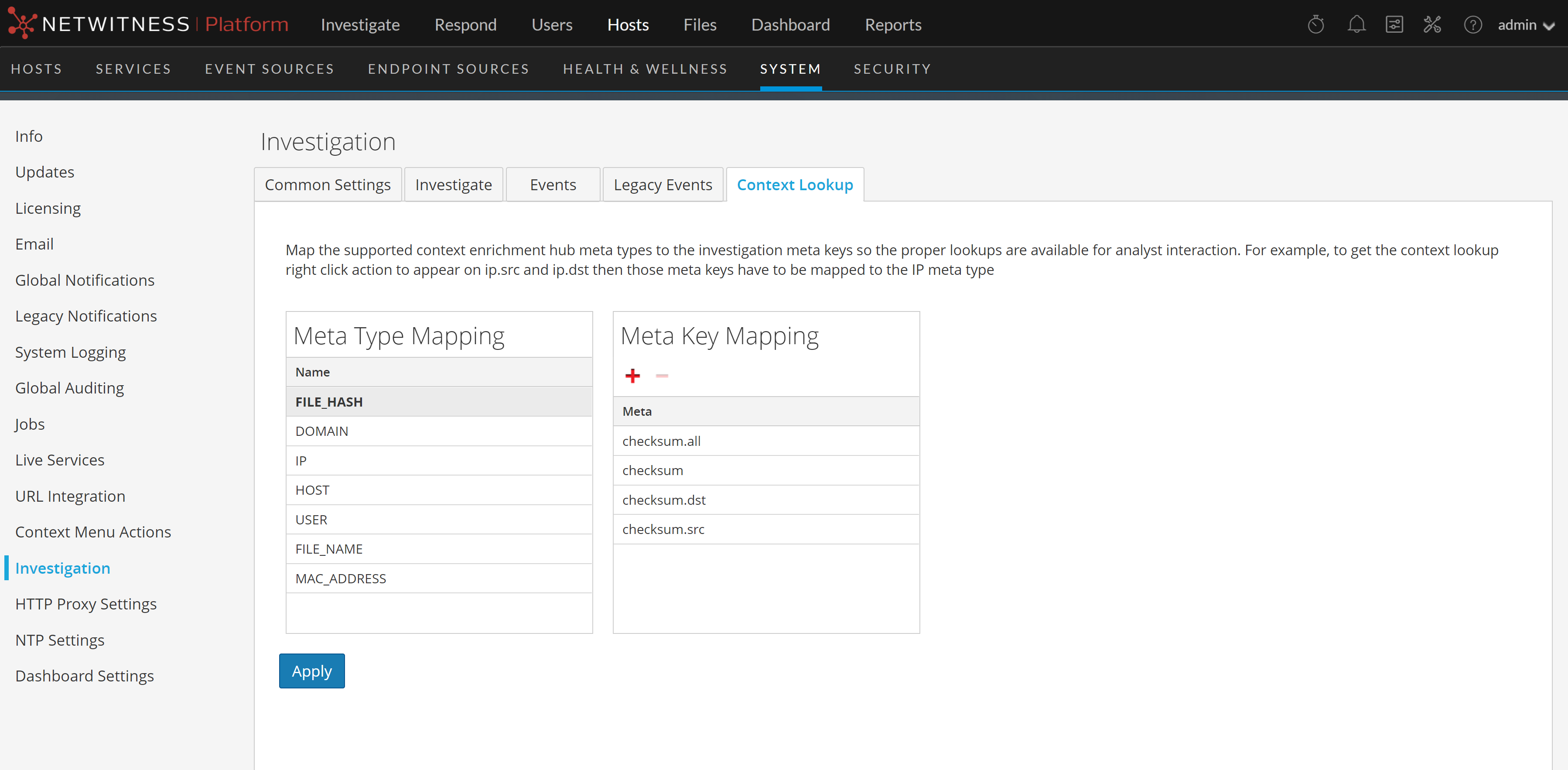 Manage Meta Type and Meta Key Mapping