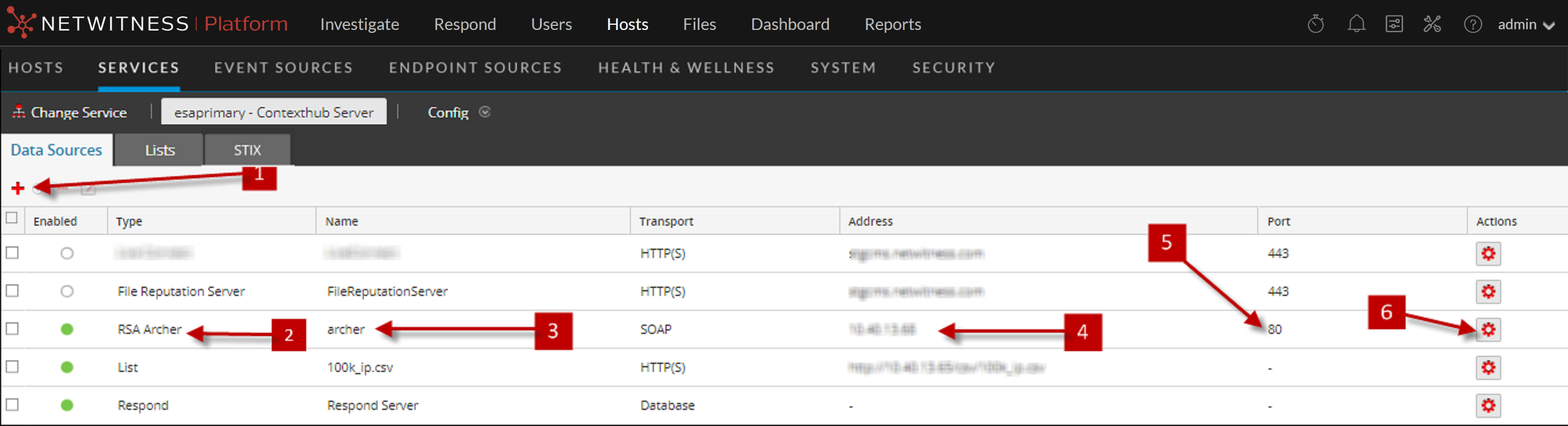 Context Hub Data Sources Tab