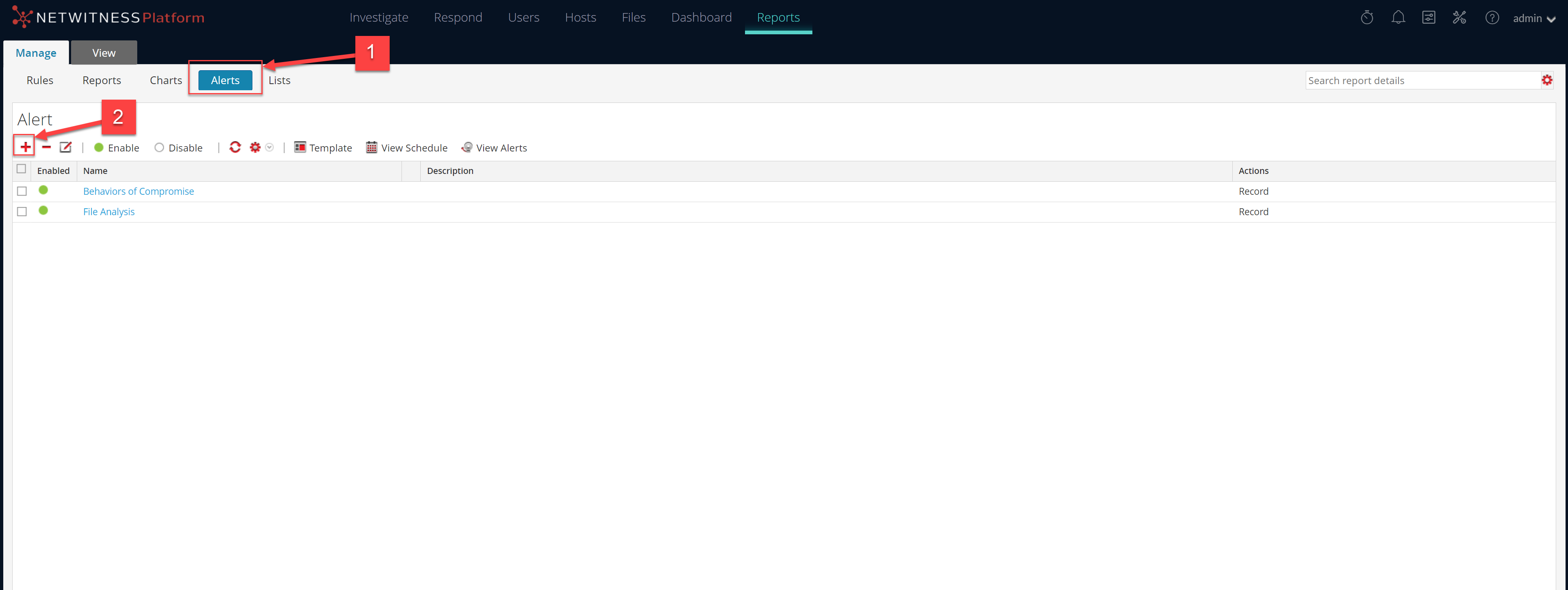 Create or Modify Alert Panel